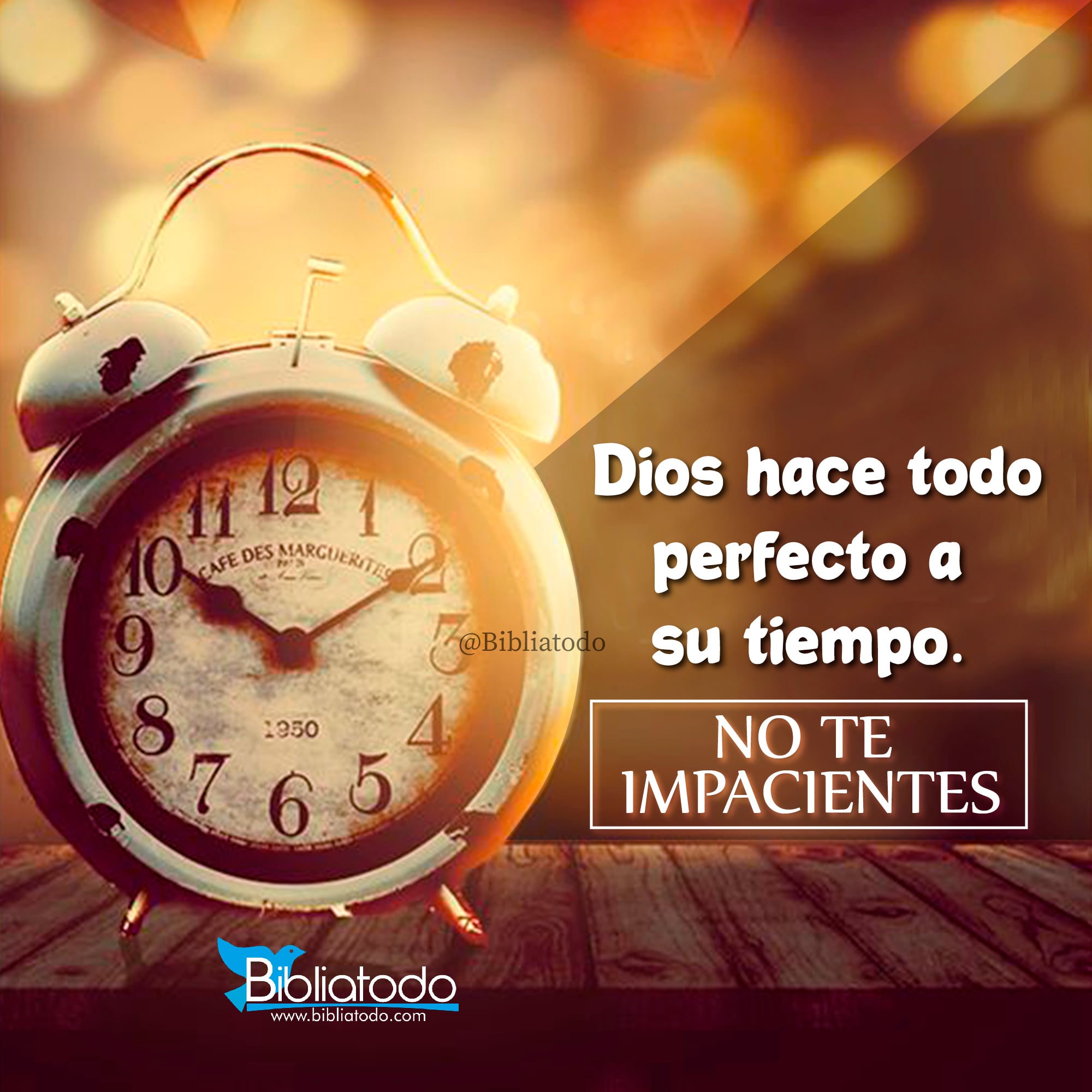Dios hace todo perfecto a su tiempo no te impaciente - IMAGENES CRISTIANAS