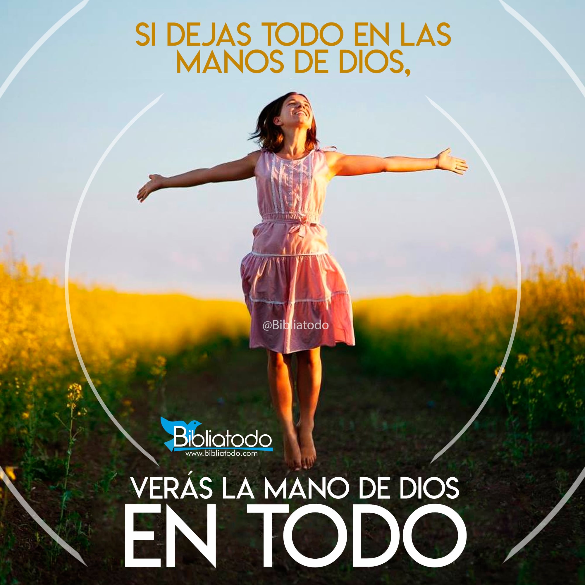 Si dejas todo en las manos de Dios verás la mano de Dios en todo ...