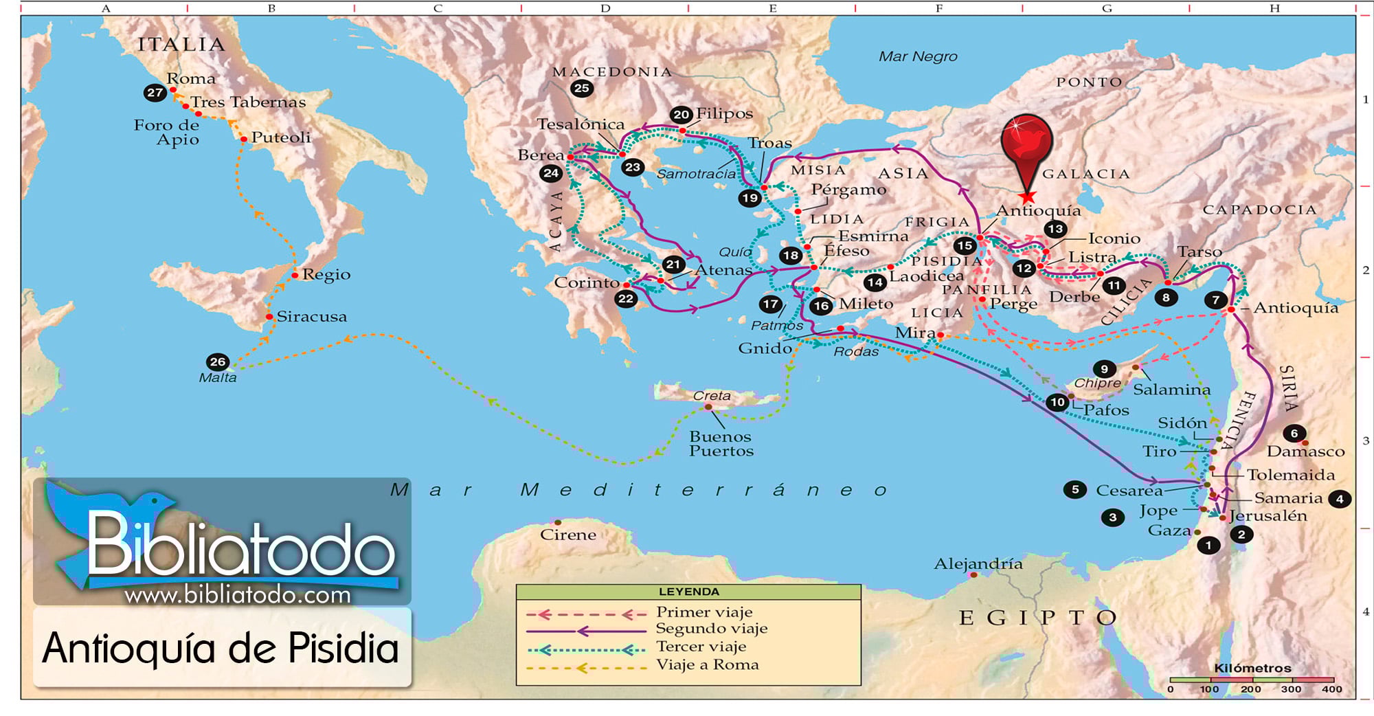 Antioquia de Pisidia - Mapa y Ubicación Geográfica