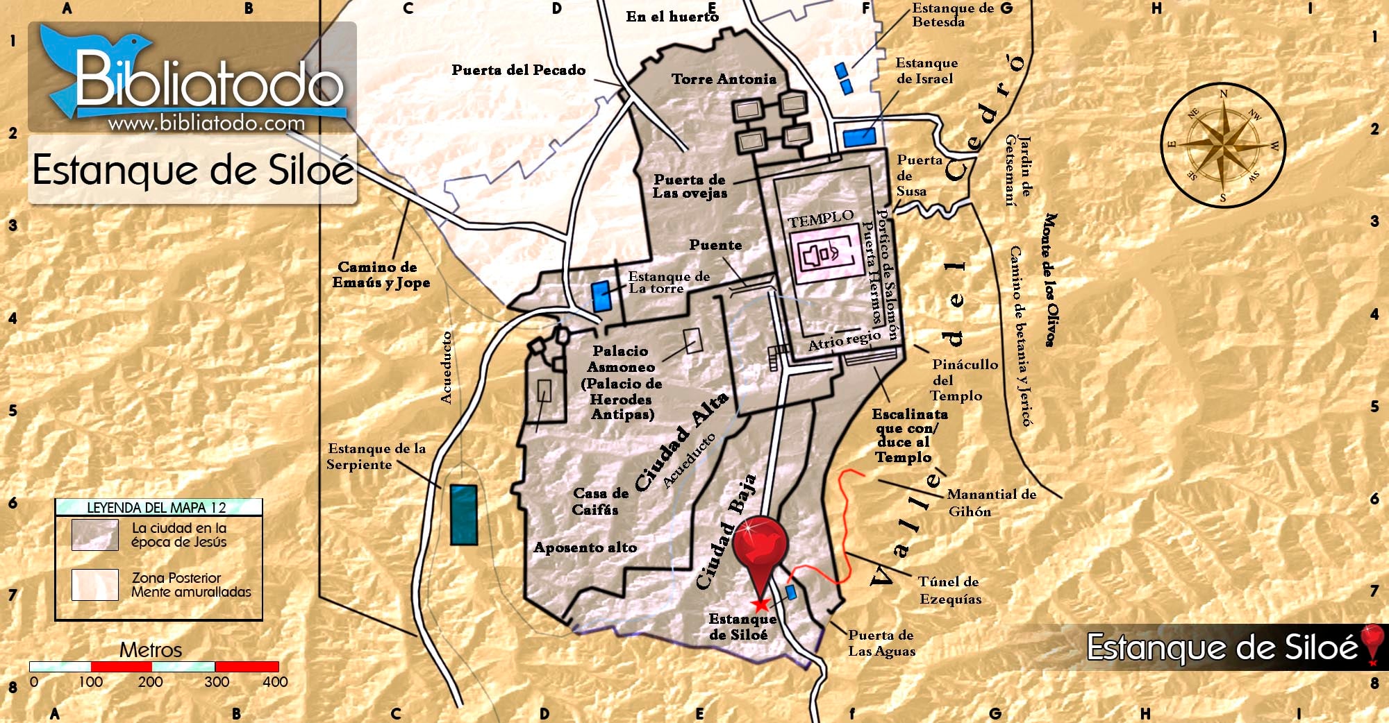 Estanque de Siloé - Mapa y Ubicación Geográfica