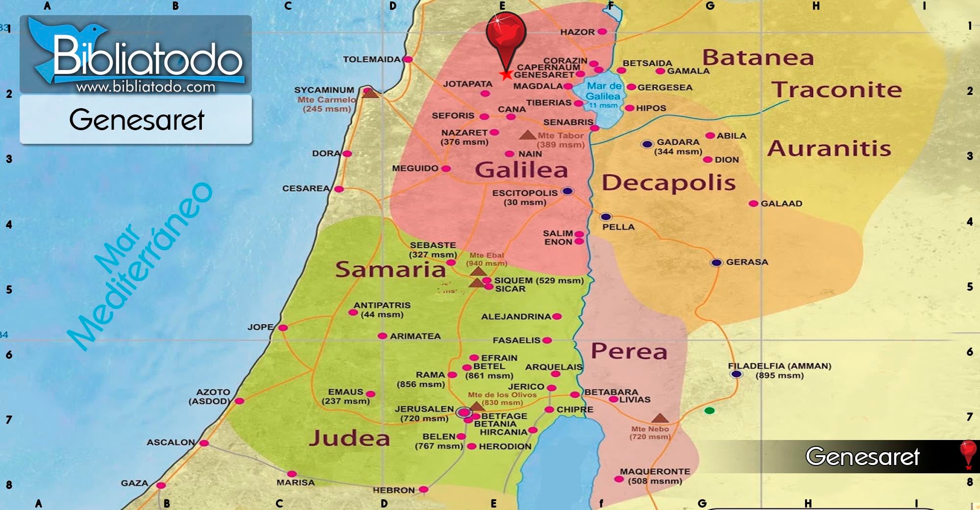 Genesaret: Jardín - Mapa y Ubicación Geográfica