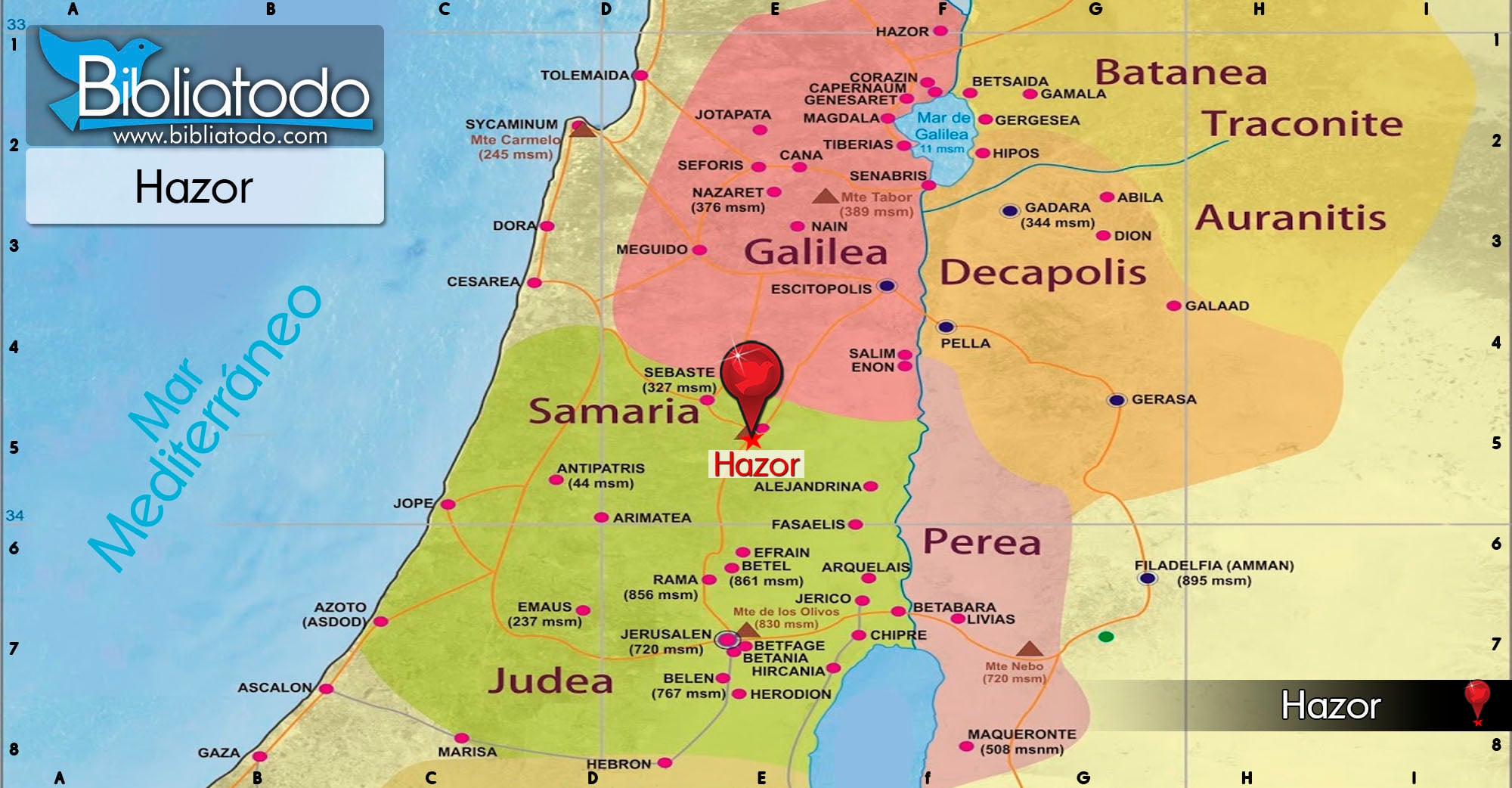 Hazor: cercado o castillo - Mapa y Ubicación Geográfica