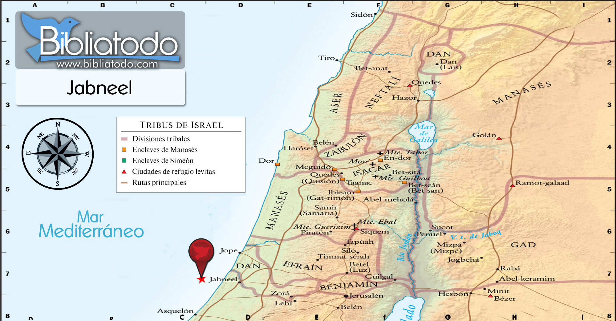 Jabneel - Mapa y Ubicación Geográfica