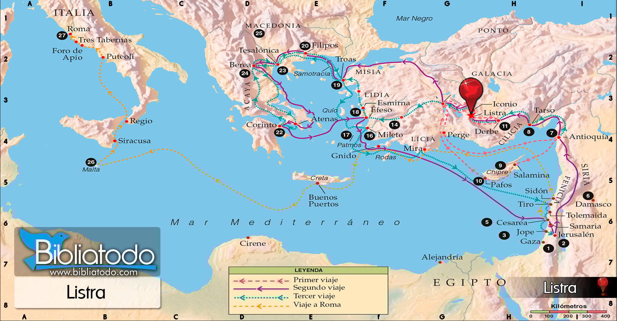 Listra: Lústra - Mapa y Ubicación Geográfica