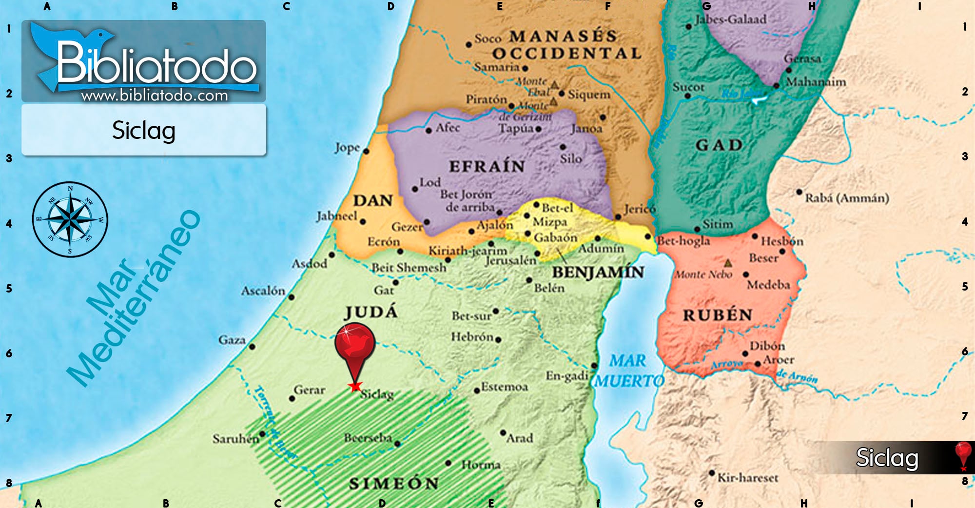 Siclag - Mapa y Ubicación Geográfica
