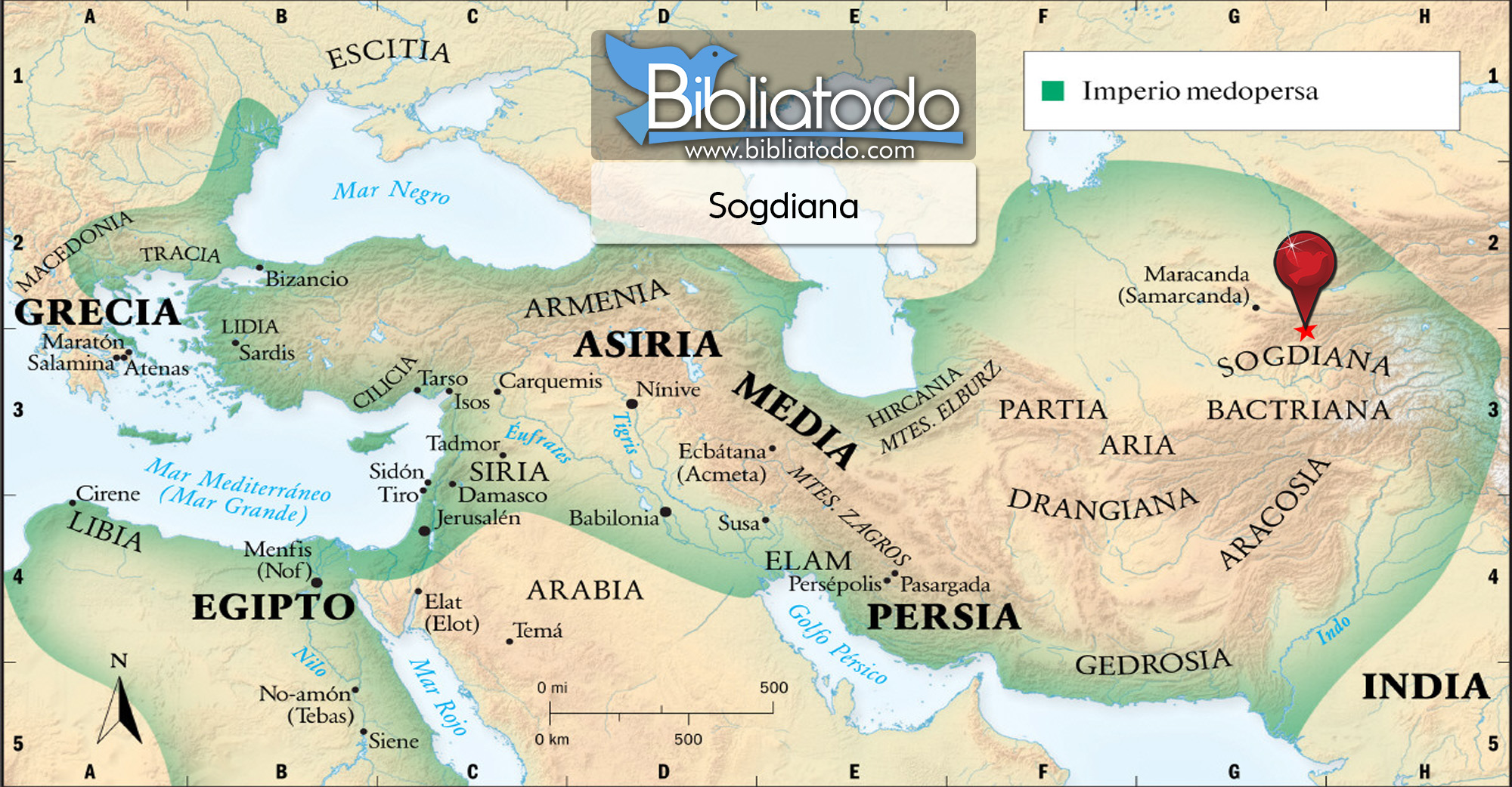 Sogdiana - Mapa y Ubicación Geográfica
