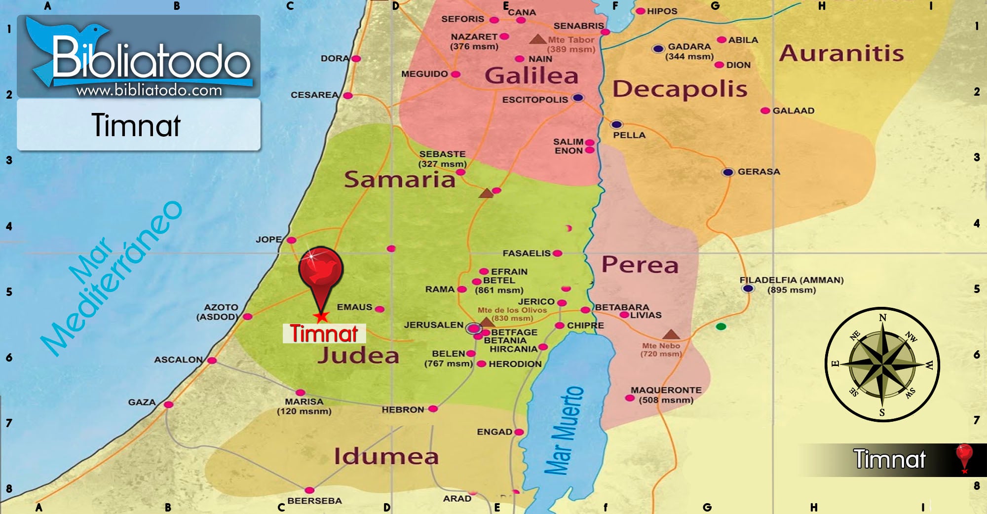 Timnat: porcion asignada - Mapa y Ubicación Geográfica