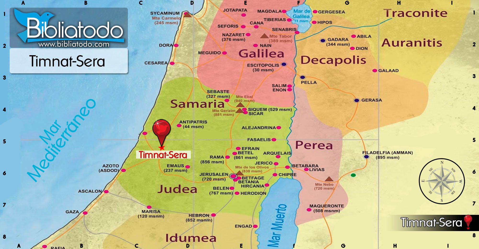 Timnat-Sera - Mapa y Ubicación Geográfica