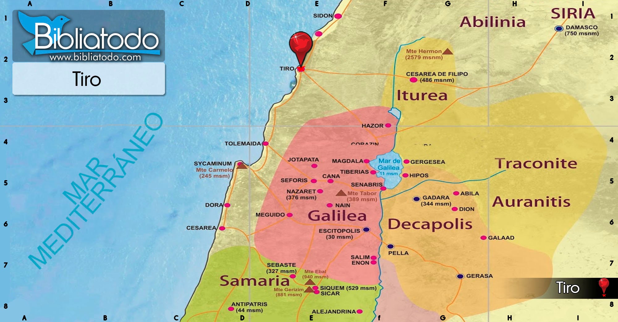 Tiro: roca - Mapa y Ubicación Geográfica