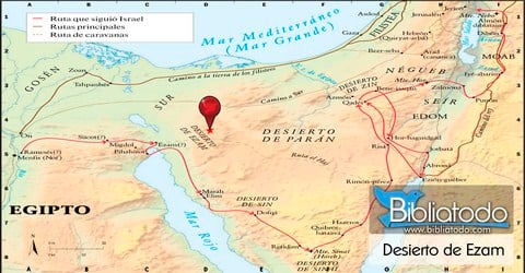 Desierto de Etam - Mapa y Ubicación Geográfica