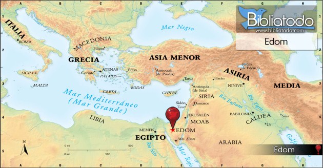 Edom: rojo - Mapa y Ubicación Geográfica