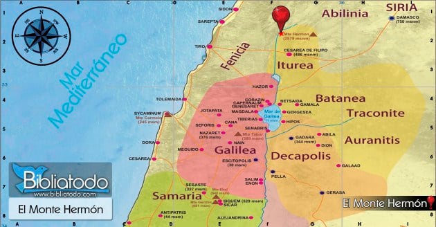 El Monte Hermón - Mapa y Ubicación Geográfica