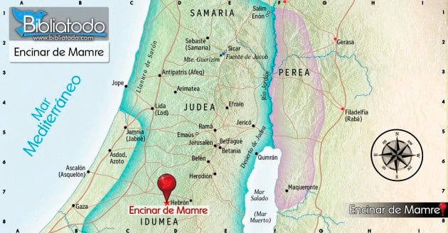 Encina de Mamre: fuerza o vigor - Mapa y Ubicación Geográfica