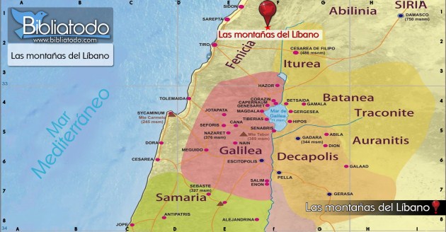 Las montañas del Líbano - Mapa y Ubicación Geográfica