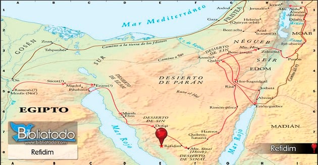 Refidim - Mapa y Ubicación Geográfica