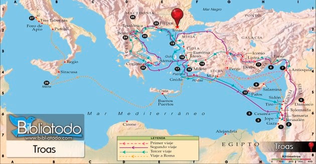Troas - Mapa y Ubicación Geográfica