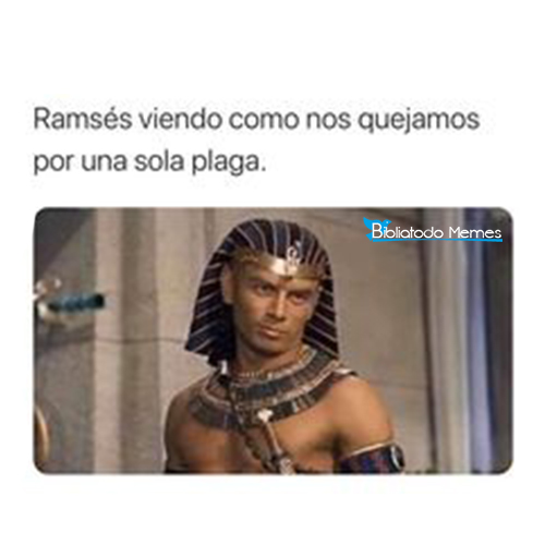 Ramsés viendo como nos quejamos por una sola plaga - MEMES CRISTIANOS